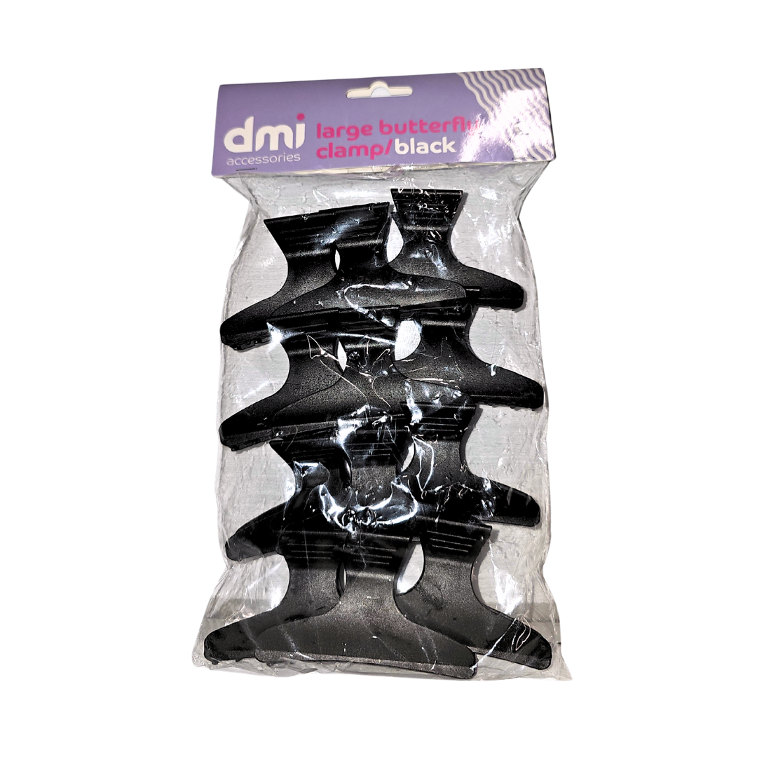 DMI Large Butterfly Clamp - Black (12pcs) – Wholesale Hair Colour Supplies